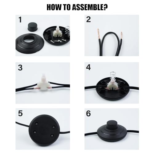 Round Foot Switch Black Lamp Foot Push Switch Standard Round Inline ...