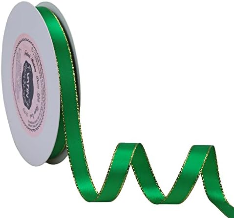 Amazon.com: Antique Gold Satin Ribbon with Gold Edges, 3/8" X 50Yd