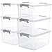 Amazon.com - Citylife 6 Packs 17 QT Plastic Storage Bins with Lids ...