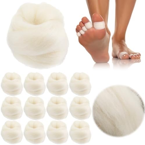 Amazon.com: Minatee Lambs Wool for Toes Soft Feet Cushion Toe Separator ...