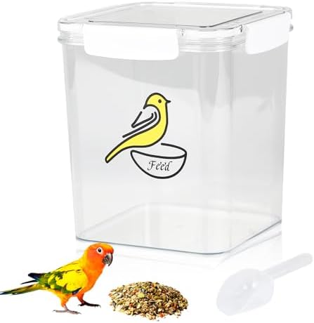 Amazon.com: Brabtod Bird Seed Storage Container Airtight | 3 Qt/2.5 L ...