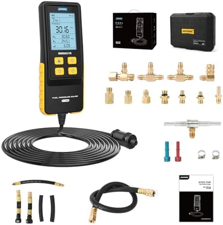 Amazon.com: Fuel Injection Pressure Tester Kit Gauge Automotive,Fuel ...