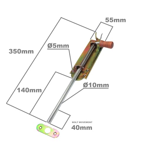 Cotarba Gate Drop Bolts Heavy Duty Gate Bolt Spring Loaded Bolt for ...