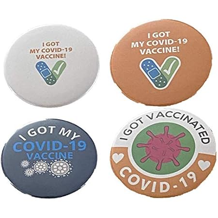 Amazon.com: Covid Vaccination Pins - I Got My Covid-19 Vaccine Buttons ...