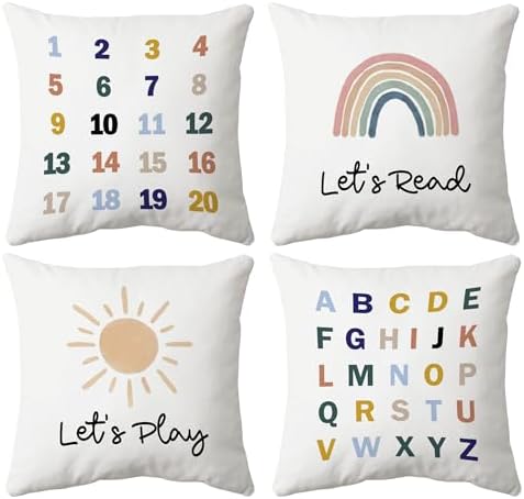 Amazon.com: ISANOU Nursery Classroom Cozy Corner Throw Pillow Covers ...