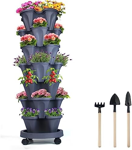 Amazon.com : Vertical Planter 7 Tier Stackable Planters Garden Planters ...