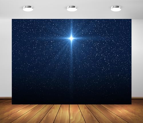 Amazon.com : BELECO 9x6ft Fabric Star Night Backdrop Holy Christmas ...