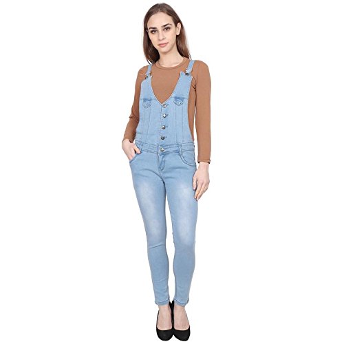 Sumitra Women's Denim Sky Blue Dungaree : Amazon.in: Fashion