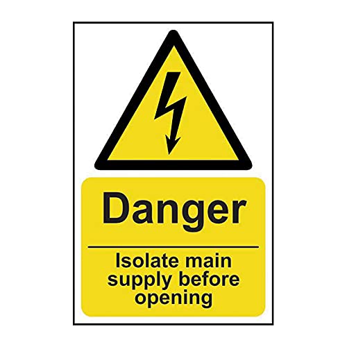 ‘Danger Isolate Main Supply Before Opening’ Sign, Rigid 1mm PVC Board ...