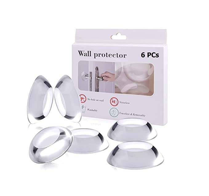 BAGILO Rubber Door Stopper Wall Protector | Round Door Knob Self ...