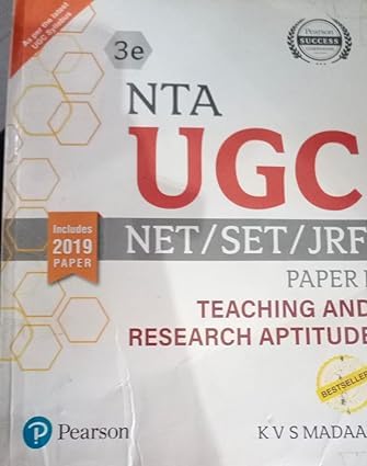 Buy NTA UGC NET SET JRF Paper 1 Teaching And Research Aptitude BY KVS madaan (Second Hand & Used ...
