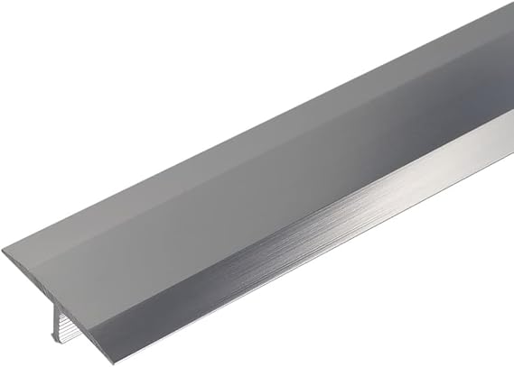 Cayrus 13mm Anodised Aluminium T Bar Transition Strip for Tiles - Electro Polished, 1.0m ...