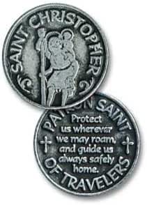 Amazon.com: THREE (3) SAINT CHRISTOPHER Pewter POCKET Tokens PATRON ...