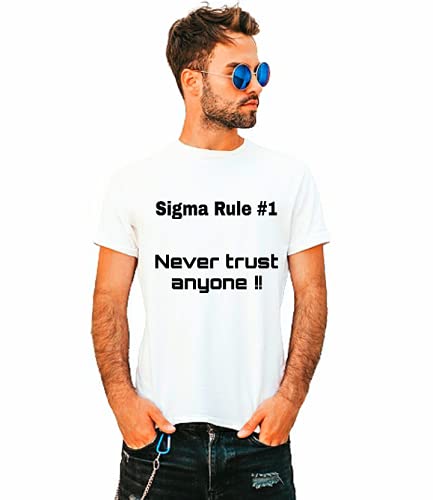 Buy kodari Sigma Rule #1 Never Trust Anyone Poly Cotton T-Shirt for Men ...