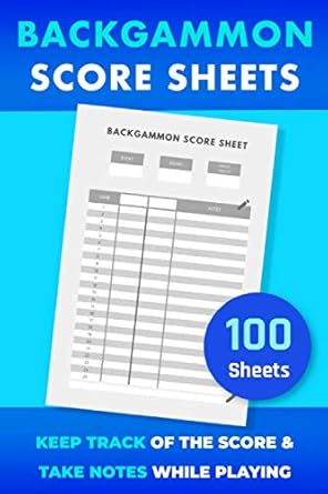 Backgammon Score Sheets: Keep Track of the Score & Take Notes While ...