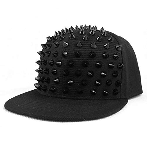 Buy Acceptive Solid Spikes Black Hip Hop Cap Boy's Cotton Snapback ...