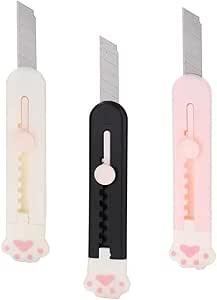 Amazon.com: Cute Retractable Box Cutters, 3Pcs Cat Paw Shaped Mini Art ...
