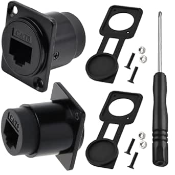 Xiatiaosann RJ45 Panel Mount Connector, Cat6/Cat5e/Cat5 Female to ...