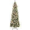 Amazon.com: Best Choice Products 9ft Pre-Lit Pencil Christmas Tree ...