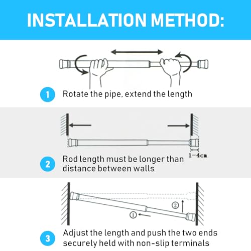 Snapklik.com : White Tension Rod 18 To 28 Inch Spring Curtain Rod ...
