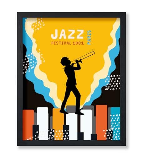 Amazon.com: Monem Art Vintage Jazz Poster - Retro Paris Jazz Festival ...