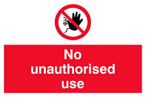 Viking Signs PM5700-A3L-V "No Unauthorised Use" Sign, Vinyl, 300 mm H x ...