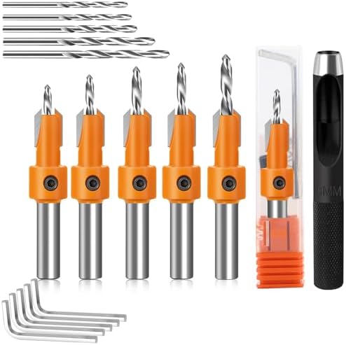 ZoomSky Senkbohrer mit Aufstecksenker 10tlg 90° Kegelsenker Bohrer Set ...