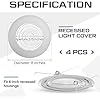 Glooglitter 4 Pcs 6 Inch Shower Trim for Recessed Light Cover White ...