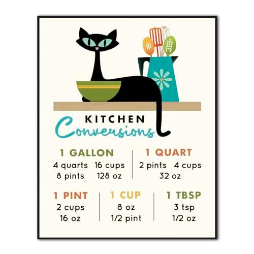 Amazon.com: Kitchen Conversion Chart Wall Art Print, Imperial to Metric ...