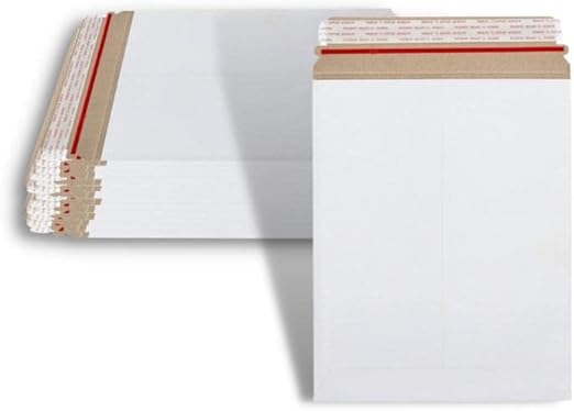 PSBM Rigid Mailers, 6x8 Inch, 100 Pack, Kraft White Cardboard Shipping ...