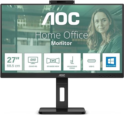 AOC Q27P3CW 27 inch LCD Monitor (2560x1440), QHD 3-Sided Display ...