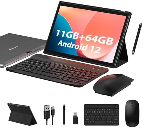 LNMBBS 4G LTE Tablet 10 Zoll Android 12 Tablets mit 11GB RAM 64GB ROM ...