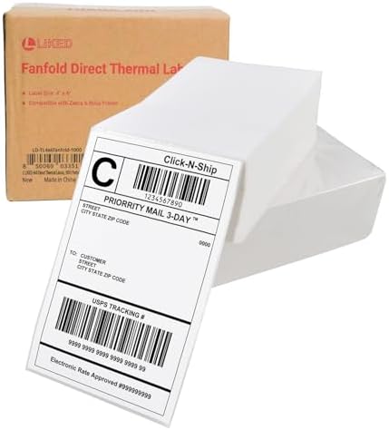 L LIKED - Pack of 1000 - Shipping Barcode Labels (4x6 Inch / 101x152mm ...