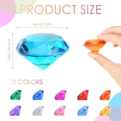 TWOBUD 8 Pcs Big Size Kids Acrylic Diamond Gems Jewels Pirate Gems Set ...