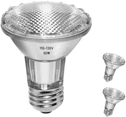 PAR20 Flood 50W 120V Halogen Bulbs, High Output 2 Pack PAR20 50W ...