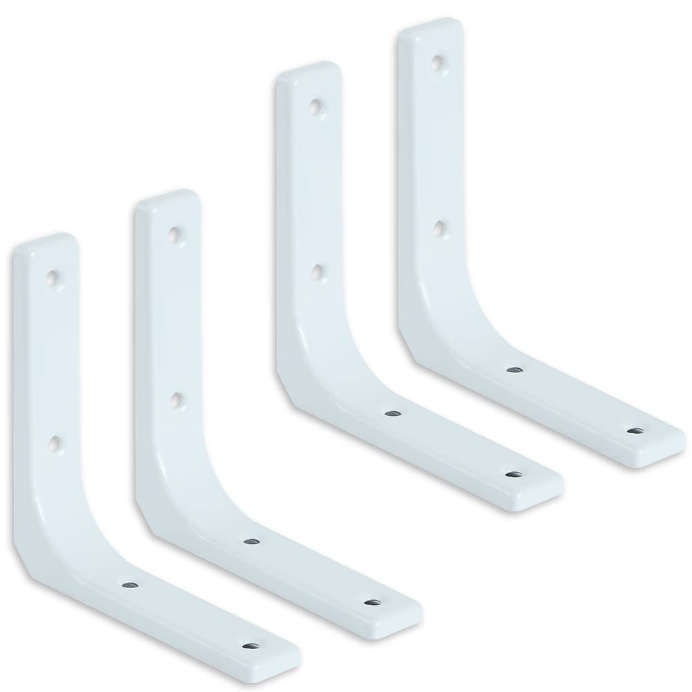 Amazon | TKY 棚受け金具 ブラケット 壁掛け アングル 棚支え 棚 DIY 4個セット (100mm100mm, ホワイト) | 棚受
