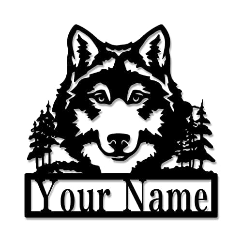Amazon.com: Custom Name Metal Sign, Wolf Metal Wall Art, Personalized ...