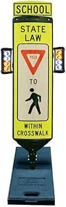 Amazon.com: School Zone Reboundable Crosswalk Sign with (2) Amber/White ...