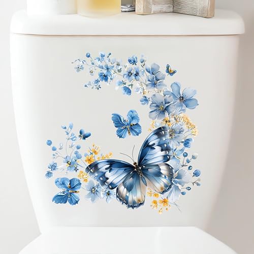 Amazon.com: Green Plant Leaves Flowers Toilet Stickers -DIY Removable ...