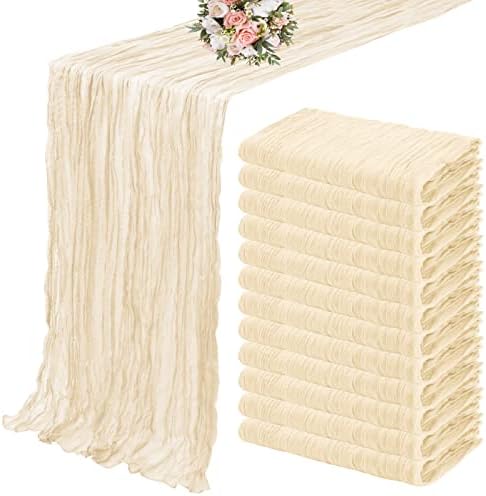 Amazon.com: 12 Pack Cheesecloth Table Runner 35 x 120 inch Long Boho ...