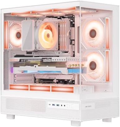 GAMDIAS Atlas M1 White, Mid Tower Gaming PC Case w/Display, ATX ...
