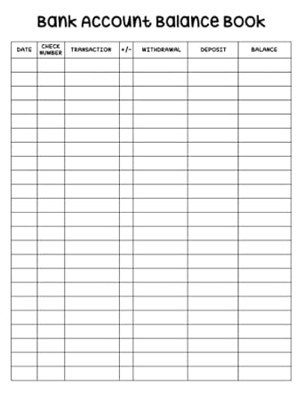 Bank Account Balance Book: Bank Balance Notebook - Bank Account ...