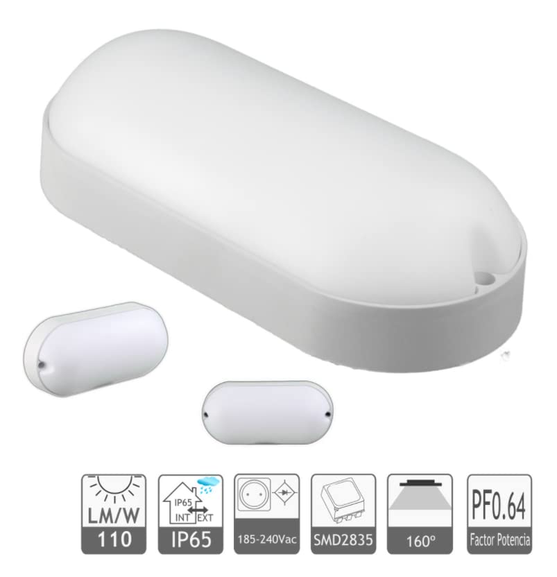 JANDEI – Wall Lamp, Flush Mount Surface Oval Security Lamp, 1000lm 100W ...