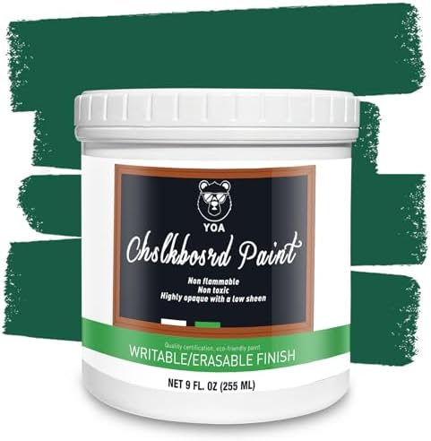 YOA Chalkboard paint, Green Matte, Acrylic Material, Non-toxic, 255g ...