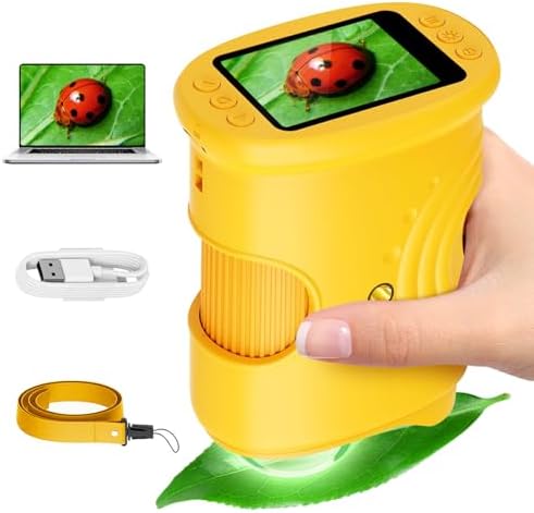 Amazon.com: Alotwan Microscope for Kids 1000X Digital, Handheld Kids ...