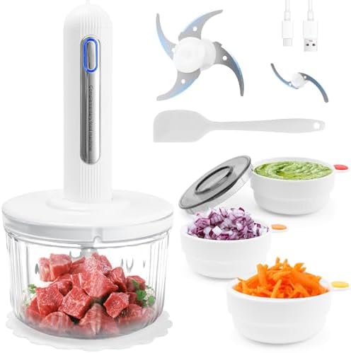 Amazon.com: Glass Food Processor，WANJOTEC Cordless Electric Meat ...