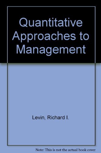 Quantitative Approaches to Management: Levin, Richard I.: 9780070374362 ...
