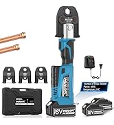 SWANSOFT Pro Press Tool, 32KN 18V 4Ah Hydraulic Copper Crimping Tool ...