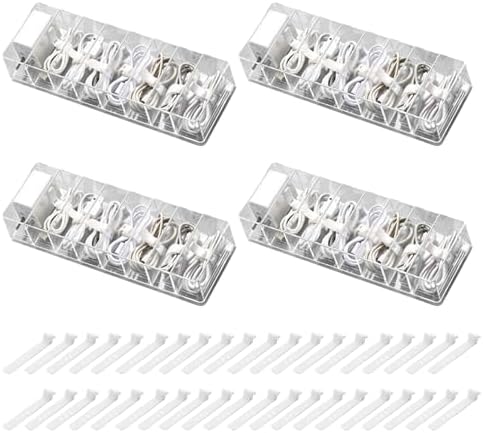 Amazon.com: 4 Pcs Plastic Cable Organizer Box with 40 Pcs Wire Ties ...