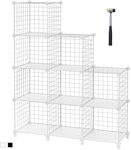 Amazon.com: SONGMICS Metal Wire Cube Storage,9-Cube Shelves Organizer ...